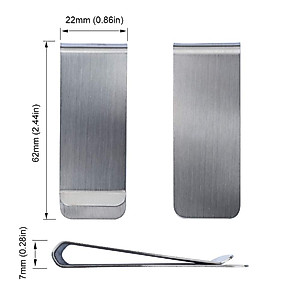 Cozihom Stainless Steel Money Clips, Money & Cards Holder, Minimalism Wallet Clips, Super Slim & Durable, Pack of 6