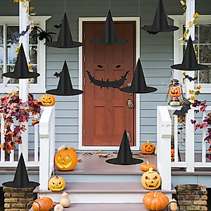 8 Pack Halloween Decorations Black Witch Hat, Indoor Halloween Decorations Outdoor Hanging Witch Hat Decor