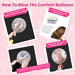 Pink and White Balloon Garland Kit, JOGAMS 5/12/18 Pink Balloon Arch Kit with White Rose Gold Confetti Mauve Balloons for Woman Girl Birthday/Girl Baby Shower/Mother's Day/Engagement Party Decorations