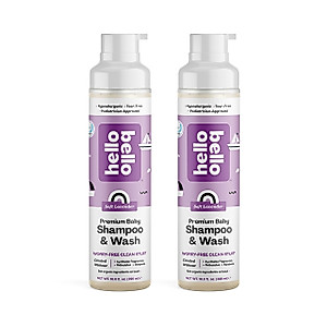 Hello Bello Extra Gentle Shampoo & Body Wash I Tear Free, Hypoallergenic and Pediatrician Tested Plant Based Formula for Babies and Kids I Lavender Scent I 20 FL Oz (2 Packs of 10oz)