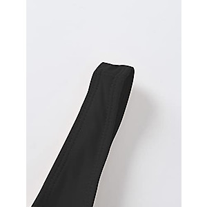 SMMY Women's Solid One-Piece Large Open Back Printed high Waist Swimsuit (Medium, Black)