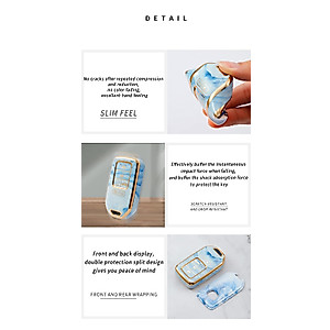 SANRILY Pink Jade Pattern 5 Button Key Fob Cover for Honda Accord Civic Cr-V Hr-V Fit Odyssey Jed Crosstour Crider Keyless Key Case Shell with Bling Leather Keychain