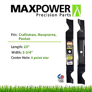 MaxPower 561739B 2-Blade Set for 46" Cut Craftsman, Husqvarna, Poulan Replaces 405380, 532-405380, PP21011,Black