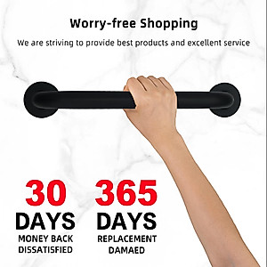 Supwish Handicap Grab Bars for Shower 16 Inch Black, 2 Pack Bathroom Grab Bars for Wall Toilet Bathtub, Shower Bars Safety Hand Rail Support Handle - Shower Grab Bars for Seniors Elderly Disabled