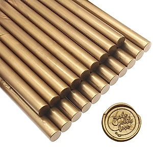 20 Pcs Premium Mailable Glue Gun Sealing Wax Sticks for Wax Seal Stamp, Great for Wedding Invitations, Cards Envelopes, Snail Mails, Wine Packages, Christmas Gift Wrapping (Vintage Gold)