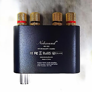 Nobsound NS-10G Bluetooth 5.0 2 Channel Power Amplifier HiFi Stereo Audio Mini Amp Wireless Receiver 50Wx2 for Home Speaker with USB & Bass Sound Effect (Black)