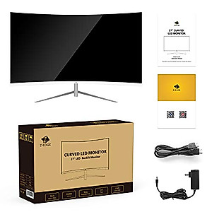 Z-Edge 27-inch Curved Gaming Monitor, Full HD 1080P 1920x1080 LED Backlight Monitor, with 75Hz Refresh Rate and Eye-Care Technology, 178° Wide View Angle, Built-in Speakers, VGA+HDMI