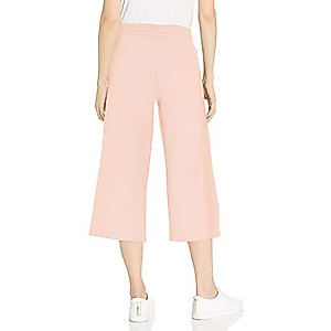 Amazon Essentials Women's French Terry Fleece Wide-Leg Crop Sweatpant, Light Pink, Large