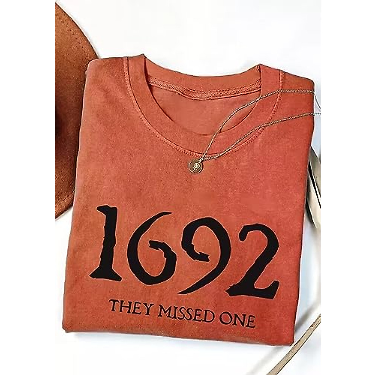 VKEGNIO 1692 They Missed One Halloween Sweatshirt For Women Witch Halloween Shirts Casual Long Sleeve Witch Gift Pullover Tops (Large, Orange)