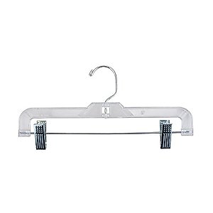 NAHANCO 611RC Super Heavy Weight Skirt/Slack Hanger, 12", Clear (Pack of 100)