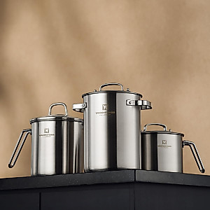 WAGENSTEIGER Premium Stainless Steel Asparagus Steamer Pot or Spaghetti Pasta Stovetop Cooker with Perforated Steamer Basket, Tall & Large Size, Versatile Cookware, 3-Ply Base(4.3Liters/1.14Gals)