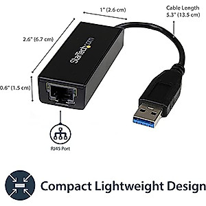 StarTech.com USB 3.0 to Gigabit Ethernet Adapter for Windows and Mac- 10/100/1000 NIC Network Converter - New Version Available USB31000S2 (USB31000S)