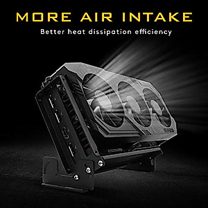 EZDIY-FAB Vertical Graphics Card Holder Bracket Support with Multi-Angle,GPU Mount,Video Card VGA Support Kit with PCIE3.0 Riser Cable- Black