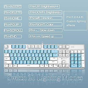 Mechanical Gaming Keyboard with LED Backlit & Blue Switches