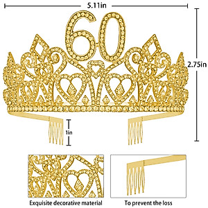 60th Birthday Gift for Her,60 and Fabulous,60th Bday Tiara and Sash,60th Birthday Crown,60th Birthday Sash,Gift for 60 Year Old Woman,60th Birthday Party Supplies,60th Birthday Decoration for Women