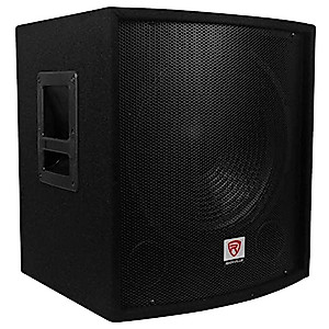 Rockville SBG1158 15" 800W Passive Pro DJ Subwoofer, MDF Cabinet/Pole Mount, Black
