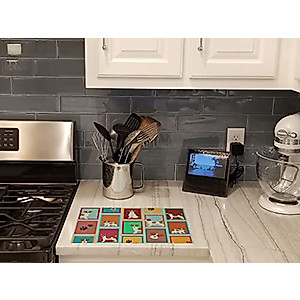 Caroline's Treasures MLM1166LCB Lots of Red and White Jack Russell Terrier Glass Cutting Board Large Decorative Tempered Glass Kitchen Cutting and Serving Board Large Size Chopping Board