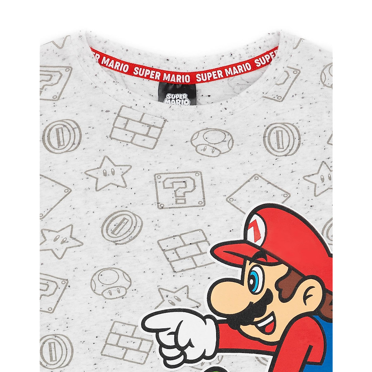 Super Mario Nintendo and Yoshi Boy's Kids Grey Character T-Shirt Top 9-10 Years