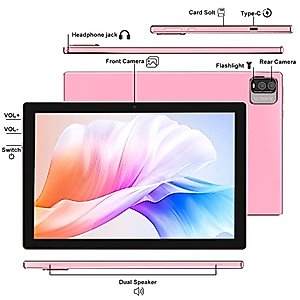 2023 Newest 2 in 1 Tablet, 10 inch Android 11 Tablets with Keyboard Case Mouse Stylus, 4GB RAM+64GB ROM 1.8GHz Quad Core, 1280*800 IPS HD Touch Screen, 8MP Dual Camera, Games, Wi-Fi, BT Tableta PC