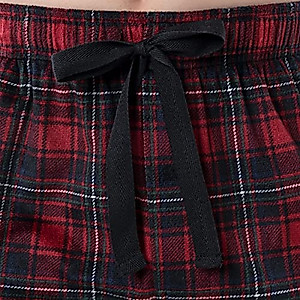 IZOD Men's Silky Fleece Sleep Pant, Dark Red Plaid, 3X-Large