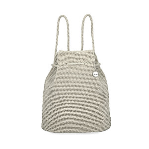 The Sak Large Dylan Backpack in Crochet, Adjustable Backstrap, Natural