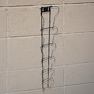 FixtureDisplays® Vertical Wall Mounting 6 Pockets 4 X 6" Greeting Card Post Card Rack 4.7 X 2.2 X 30.3" with Slight Pocket Overlap 11713-4X6-BLK