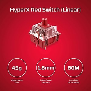 HyperX Alloy Origins Mechanical Gaming Keyboard HX-KB6RDX-US - Linear Red Switch (Renewed)