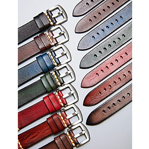 Rubbing Leather Smartwatch Bands Compatible with Samsung Galaxy 46mm/Gear S3/Watch 3 45mm,Huawei Watch GT 2/Pro/Classic,Amazfit GTR 47mm/GTR 2 6 Colors Retro Leather Smartwatch Straps 22mm