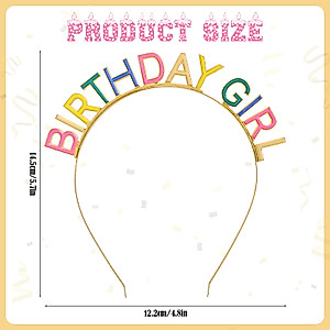 Happy Birthday Crown Rainbow Birthday Girl Headband Birthday Headpiece Birthday Crown Gift Party Decorations for Women Girls