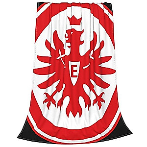 Bundesliga Eintracht Frankfurt Fleece Throw Blanket Soft and Warm Flannel Plush Blanket Couch Sofa Bedding for Kids Adult, Black, 50x40