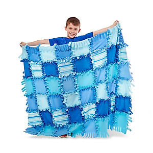 Melissa & Doug Created by Me! Striped Fleece Quilt No-Sew Craft Kit (48 Squares, 4 feet x 5 feet)