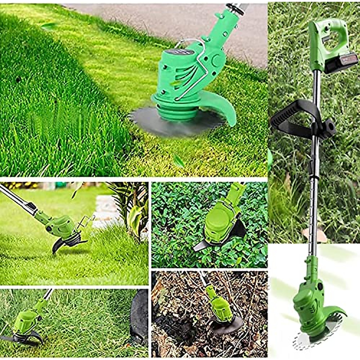 Cordless String Trimmer Electric Weed Eater Battery Powered 24v Weed Wacker 3-in-1 Cutting Tool Lawn Trimmer Edger Height Adjustable Low Noise Brush Cutter for Lawn, Yard, Garden, Bush1