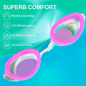 DARIDO Swim Goggles, Pro Swimming Goggles 2 Pack Anti Fog UV Protection No Leaking Competition for Men, Women, Adult,Youth