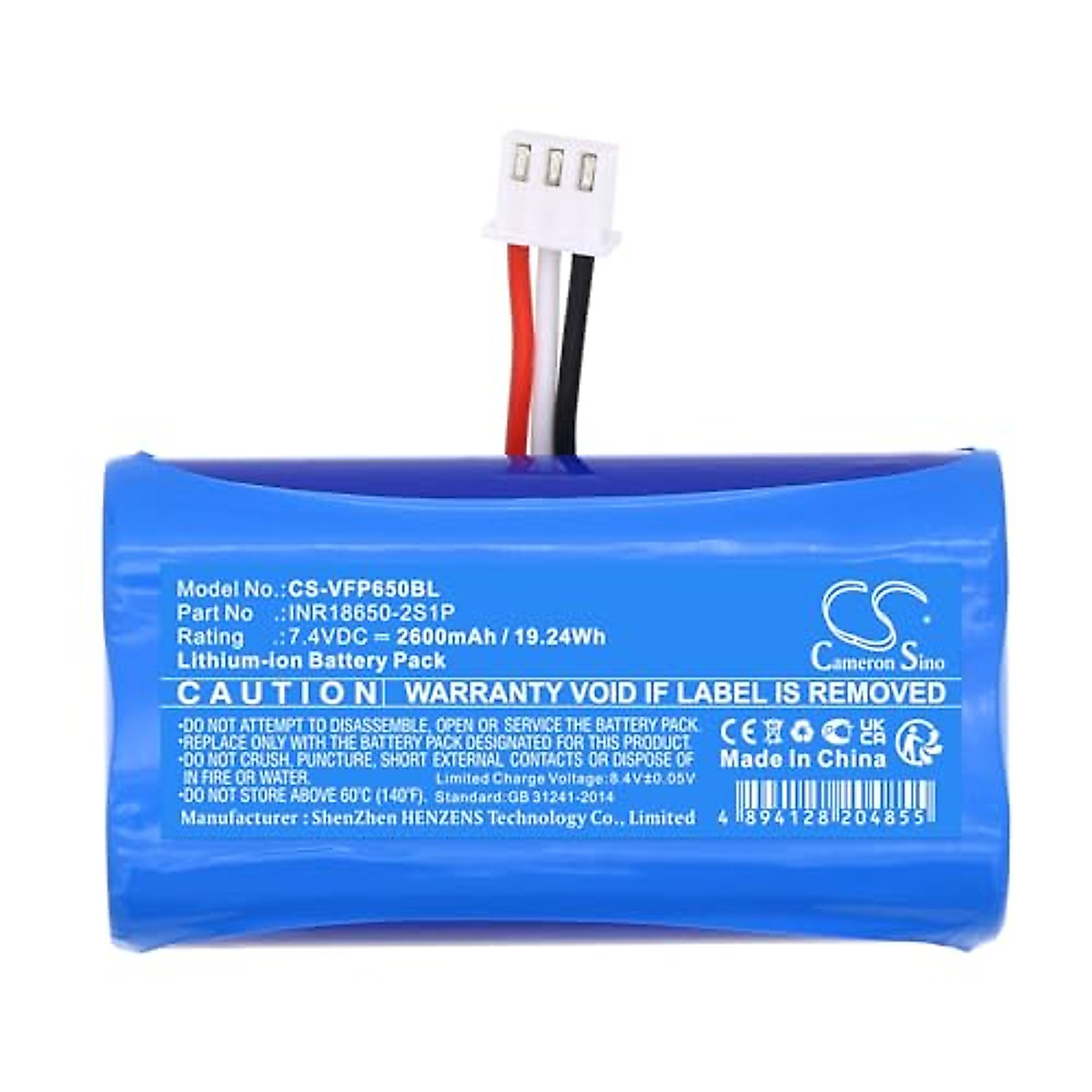 VI VINTRONS 2600mAh Battery for VeriFone T650p INR18650-2S1P