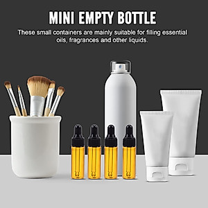 Healeved 20pcs Small Dropper Bottle Essential Oil Frosted Bottle Perfume Sample Vials Cosmetic Liquid Bottles Sample Empty Bottle Sample Bottle Dropper Bottles Travel Glass Cosmetic Bottles