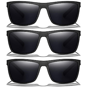 Square Polarized Sunglasses for Men Vintage Style Driving Travel Sun Glasses Lightweight Frame UV Protection Goggles