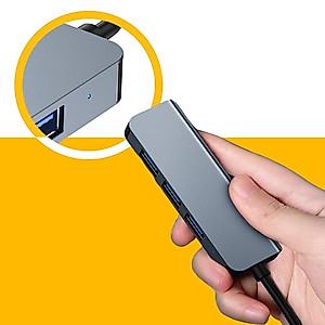 USB Hub, HILZO 4 Port Multiple USB Hub, USB 3.0, USB 2.0 Hub, Slim Portable USB Splitter, Office Accessories, Compatible with Surface, XPS, Dell, HP, Laptop, Desktop, PC, MacBook Pro Air, iMac, More