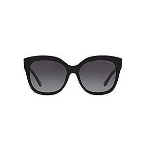 COACH Woman Sunglasses Black Frame, Grey Gradient Polar Lenses, 56MM