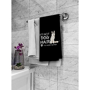 Dibor It’s Not Dog Hair It’s Husky Glitter Kitchen Towels Dish Towels Dishcloth,Funny Husky Dog Decorative Absorbent Drying Cloth Hand Towels Tea Towels for Bathroom Kitchen,Dog Lovers Gifts