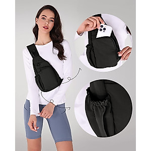 ODODOS Crossbody Sling Bag with Adjustable Straps Small Backpack Lightweight Daypack for Casual Hiking Outdoor Travel, Black