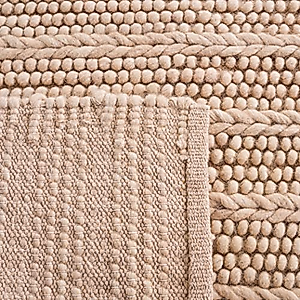 Safavieh Natura Collection Accent Rug - 4' x 6', Beige, Handmade Flat Weave Boho Farmhouse Wool, Ideal for High Traffic Areas in Entryway, Living Room, Bedroom (NAT280B)