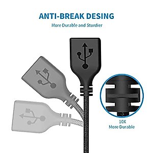 ANDTOBO USB Switch Extension Cable, Upgraded USB Extension Cord with On/Off Power Switch Cable for LED Strips, iOS System, etc- (2 Pack)