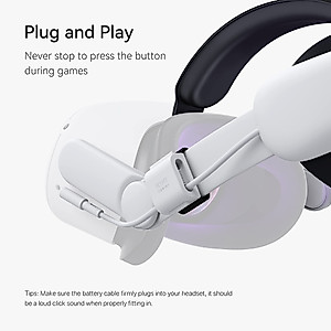 KIWI design Comfort Battery Head Strap 6400mAh Compatible with Quest 2 Accessories, Battery Pack Elite Strap Replacement for Enhanced Support