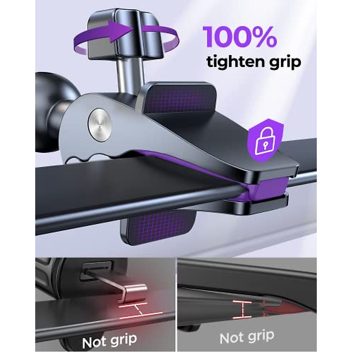 2023 Upgraded Car Phone Holder, [ Military-Grade Protection ] Air Vent Car Mount [Big Phone & Thick Cases Friendly] Hands Free Cell Phone Automobile Clamp Cradles, Fit for All iPhone Samsung Phones