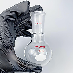 ADAMAS-BETA Lab Boiling Flasks 100ml Single Neck Boiling Flasks Borosilicate Glass with 24/40 Standard Taper Outer Joint