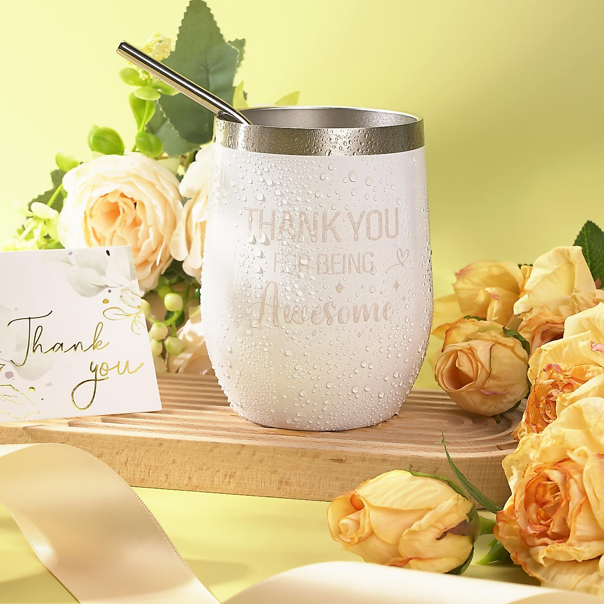 Thank You Gifts for Women - Self Care Gifts for Women Appreciation Gifts Basket with Headband Tumbler Eye Mask Sock Spa Gifts Birthday Gifts Unique Office Gifts for Coworker Teacher Nurse Friends