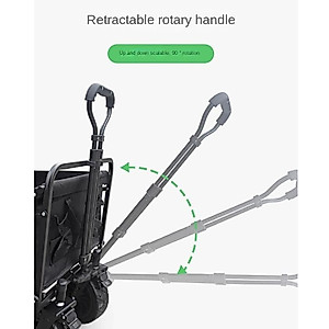 Suuim Garden Wagon Folding Wagon Utility Wagon Foldable Garden Trolley Wagon Heavy Duty Garden Cart with 4 Wheels Beach Wagon Pull Wagon Truck Collapsible W