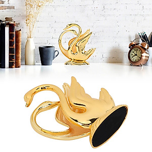 Gold Napkin Holder, Rustproof Metal Swan Napkin Holder, Elegant Golden Modern Table Serviette Holder, Durable Tissue Dispenser Stand for Home, Restaurant, Kitchen, Bar, Hotel