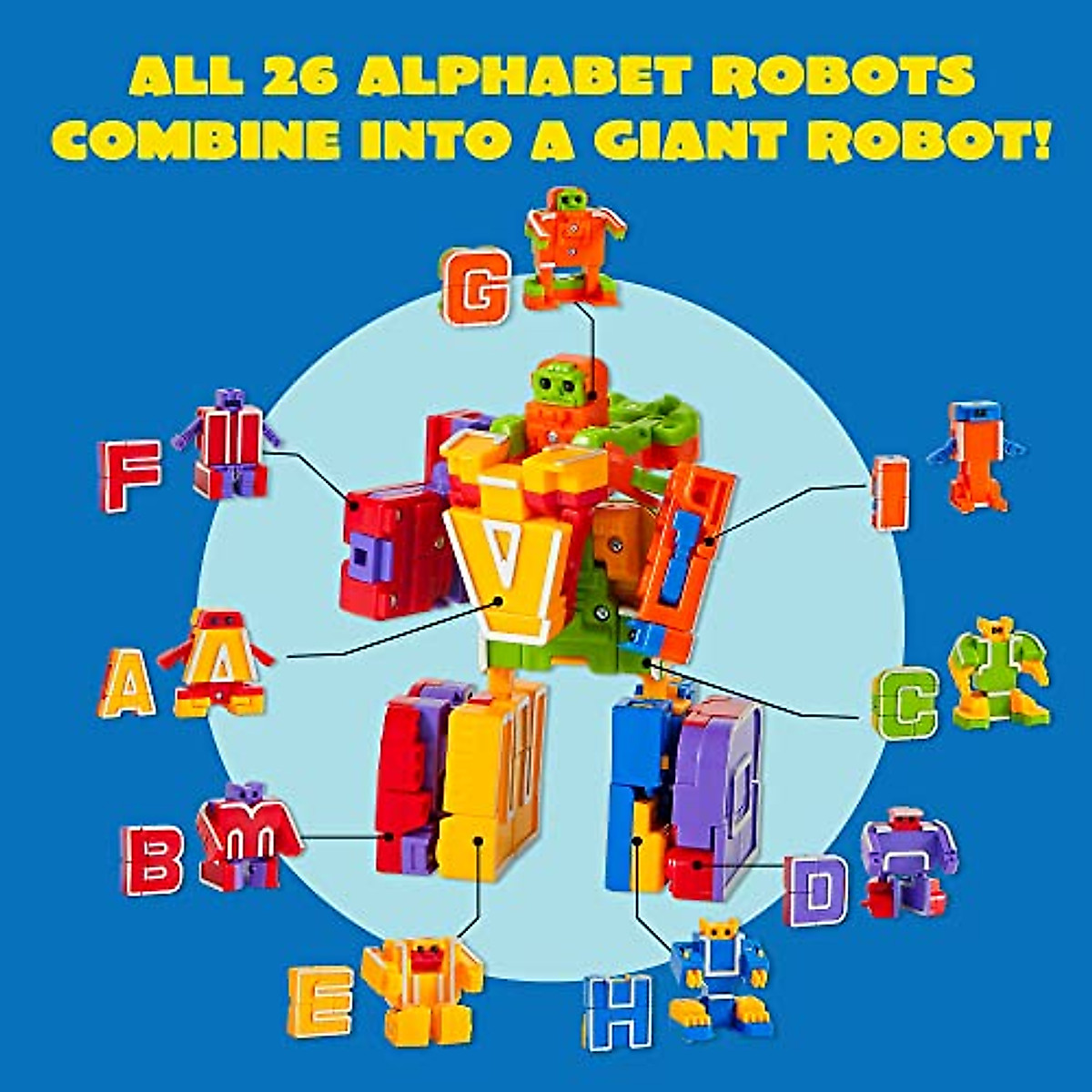 JOYIN Alphabet Robots Toys for Kids, ABC Learning Toys, Alphabots, Letters, Toddlers Education Toy, Carnival Prizes, Christmas Toys, Treasure Box and Prize for Classroom