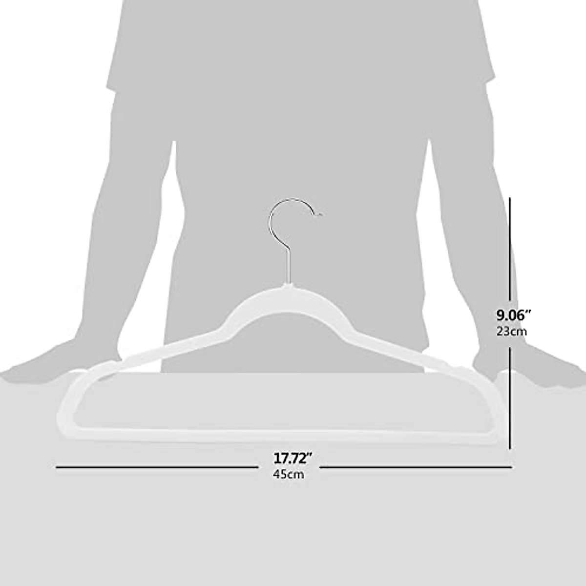 Velvet Clothes Hangers (50 Pack) Heavy Duty Durable Suit Hanger Vibrant Color Hangers Lightweight Space Saving Coat Hangers for Closet -White